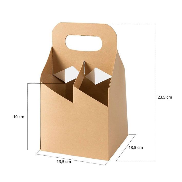 4 bottle cardboard carrier, brown, f..., 150 pcs. | greenbox